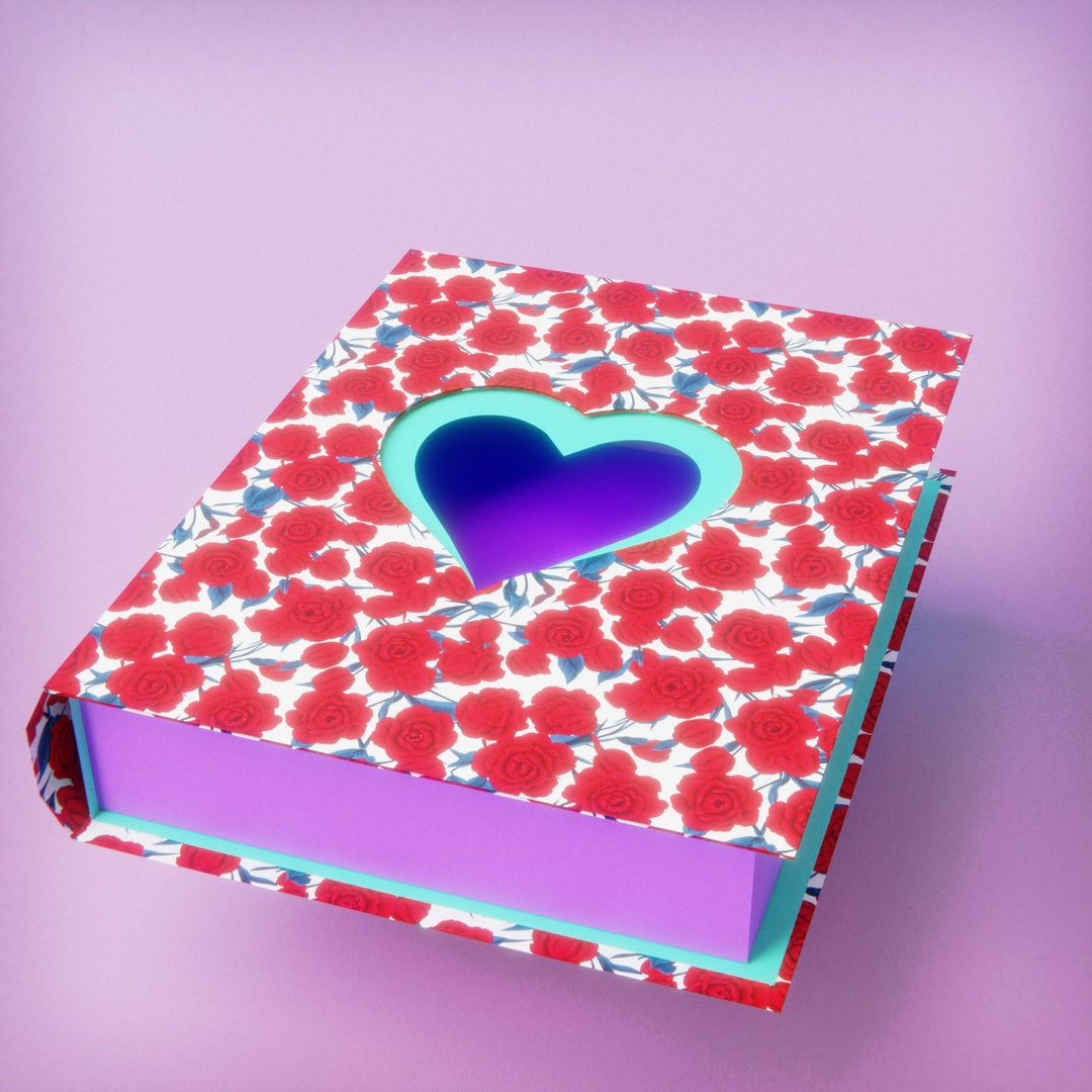 3D Love Book Box SVG: Heart Gift Box Template (digital Download) - Etsy