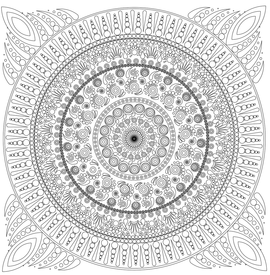 Printable Adult Mandala Coloring Pages PDF, JPG,PNG | Mandala Coloring ...