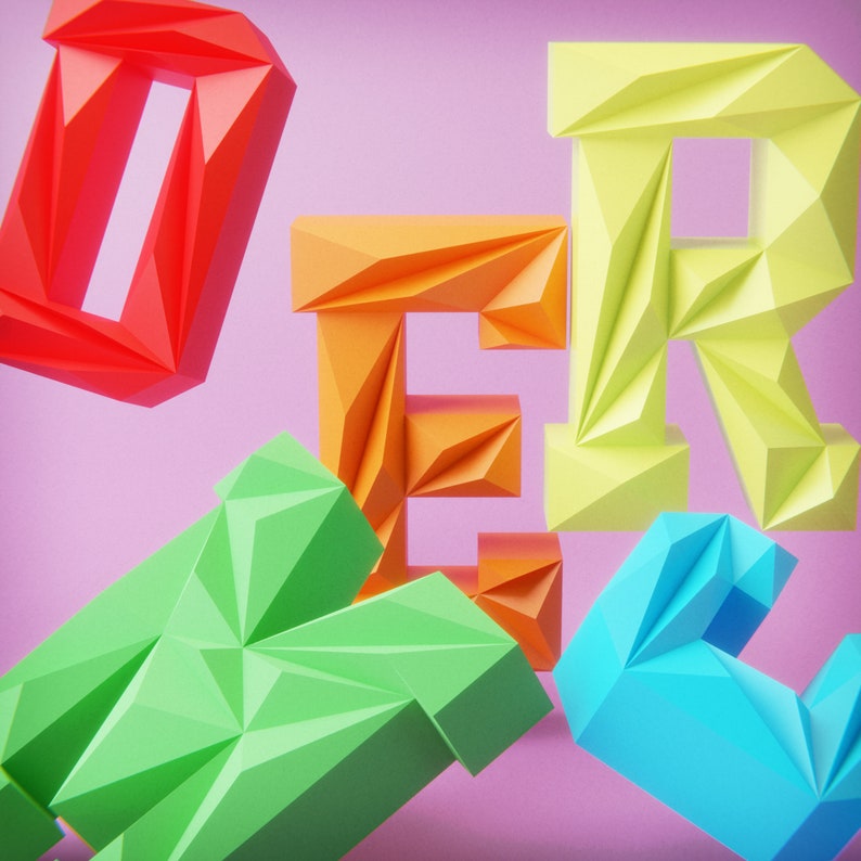 3D Letters A to Z, Papercraft LETTER, Low Poly ALPHABET, Decor for Home ...