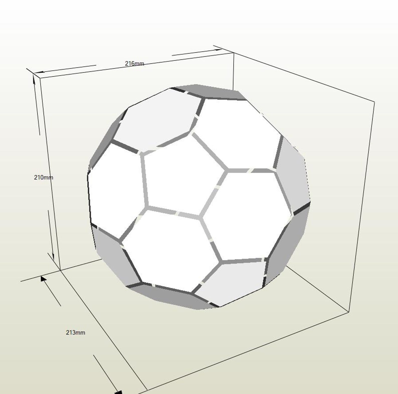 Paper Soccer Ball Diy Printable PDF - 3D Papercraft Template | Diy ...