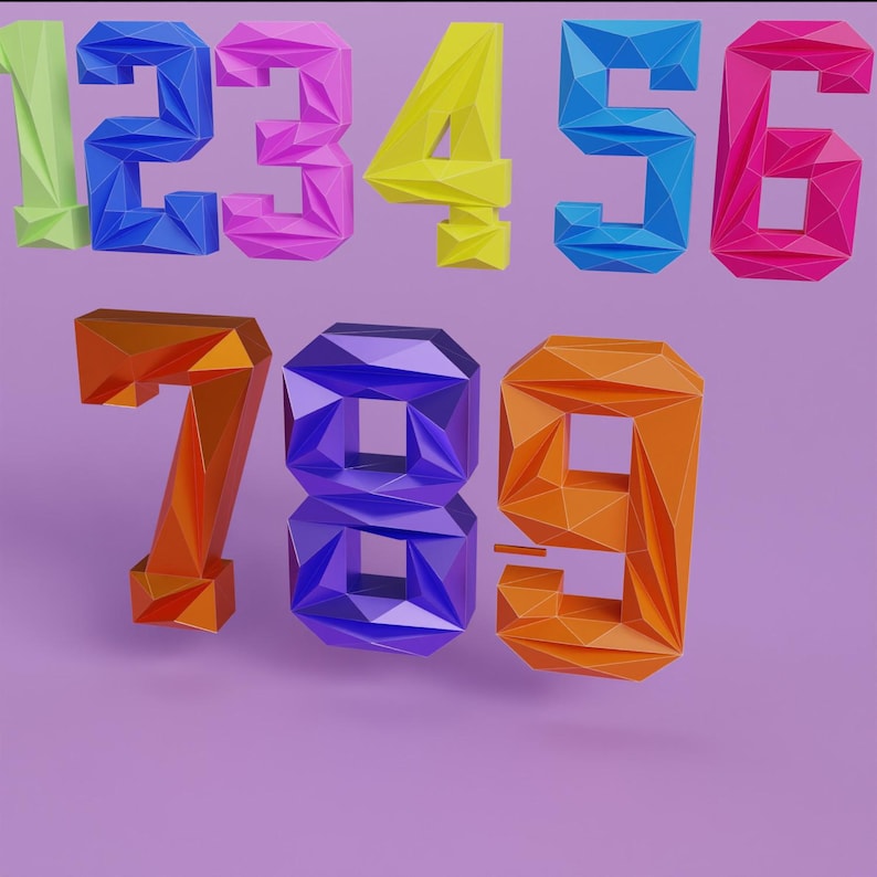 3D Craft Numbers 0 to 9, PDF Cutting Files for Manual, Cricut Machine ...