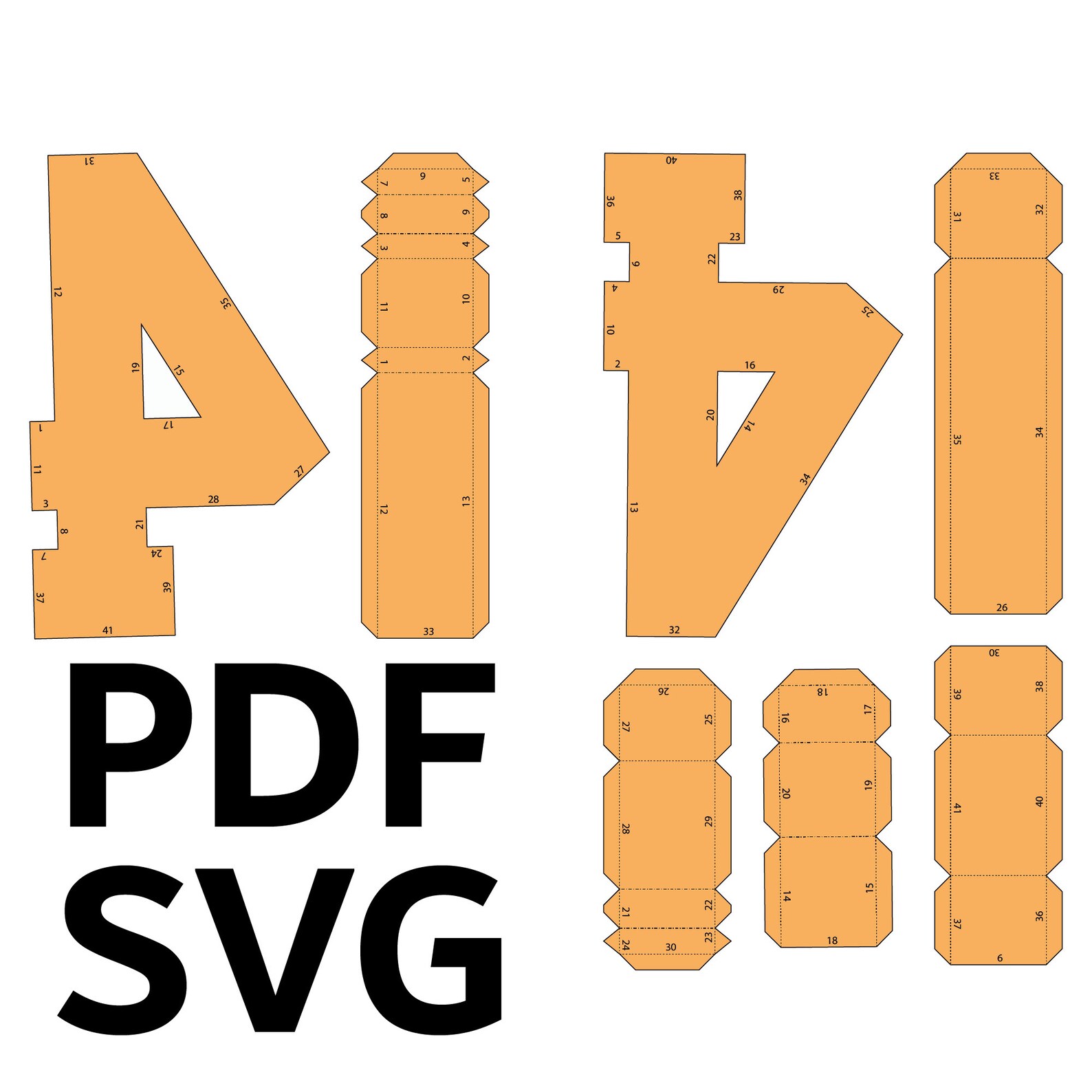3D Layered NUMBER 0 to 9, Printable PDF Files for Manual Cutting, Die ...