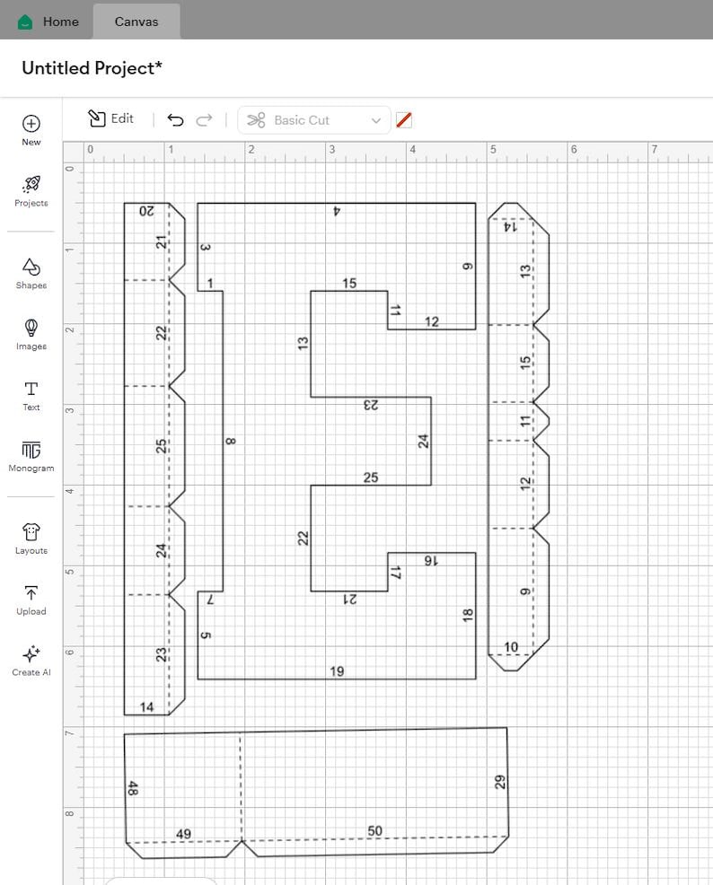 3D Letters Box A to Z Papercraft Pattern — SVG PDF DXF Studio3 Files ...