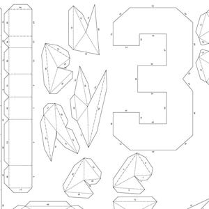 3D Letters A to Z, Number 0 to 9 Papercraft Letter, Low Alphabet, Decor ...