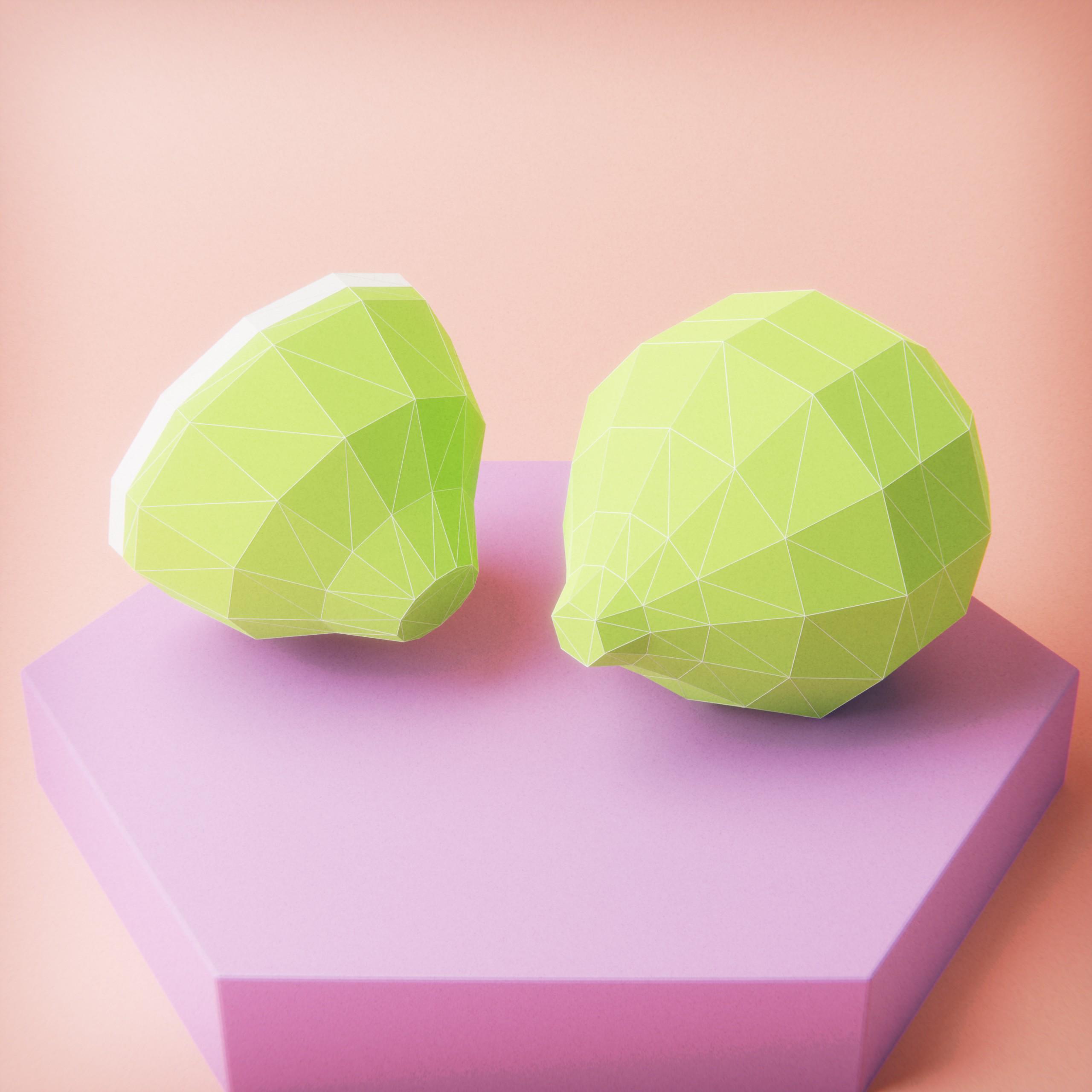 3D Papercraft Lemon,low Poly Lemon, Papercraft Lime,citrus Fruit ...