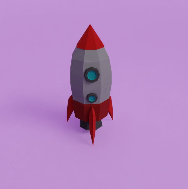 DIY Papercraft Rocket: 3D Rocket Ship Model (PDF Template) - Etsy