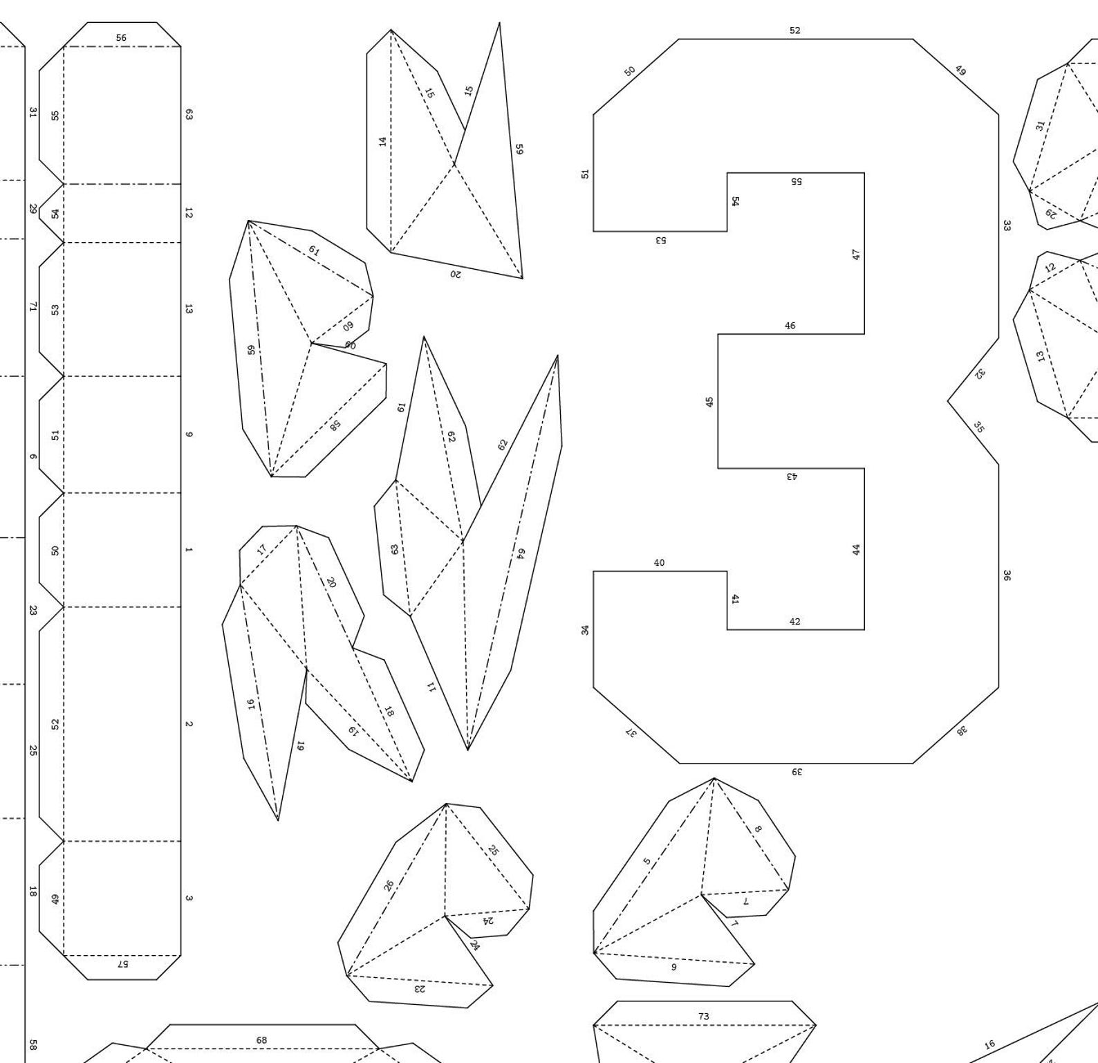 3D Craft Numbers 0 to 9, PDF Cutting Files for Manual, Cricut Machine ...