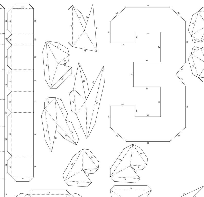 3D Craft Numbers 0 to 9, PDF Cutting Files for Manual, Cricut Machine ...