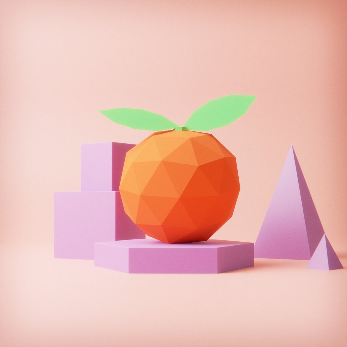 Paper Orange DIY Printable PDF Template Papercraft ORANGE Design, 3D ...