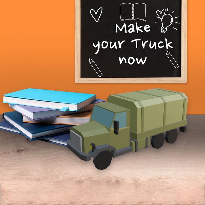Printable Military Truck Papercraft, Paper Color Model Plans PDF, Cut ...