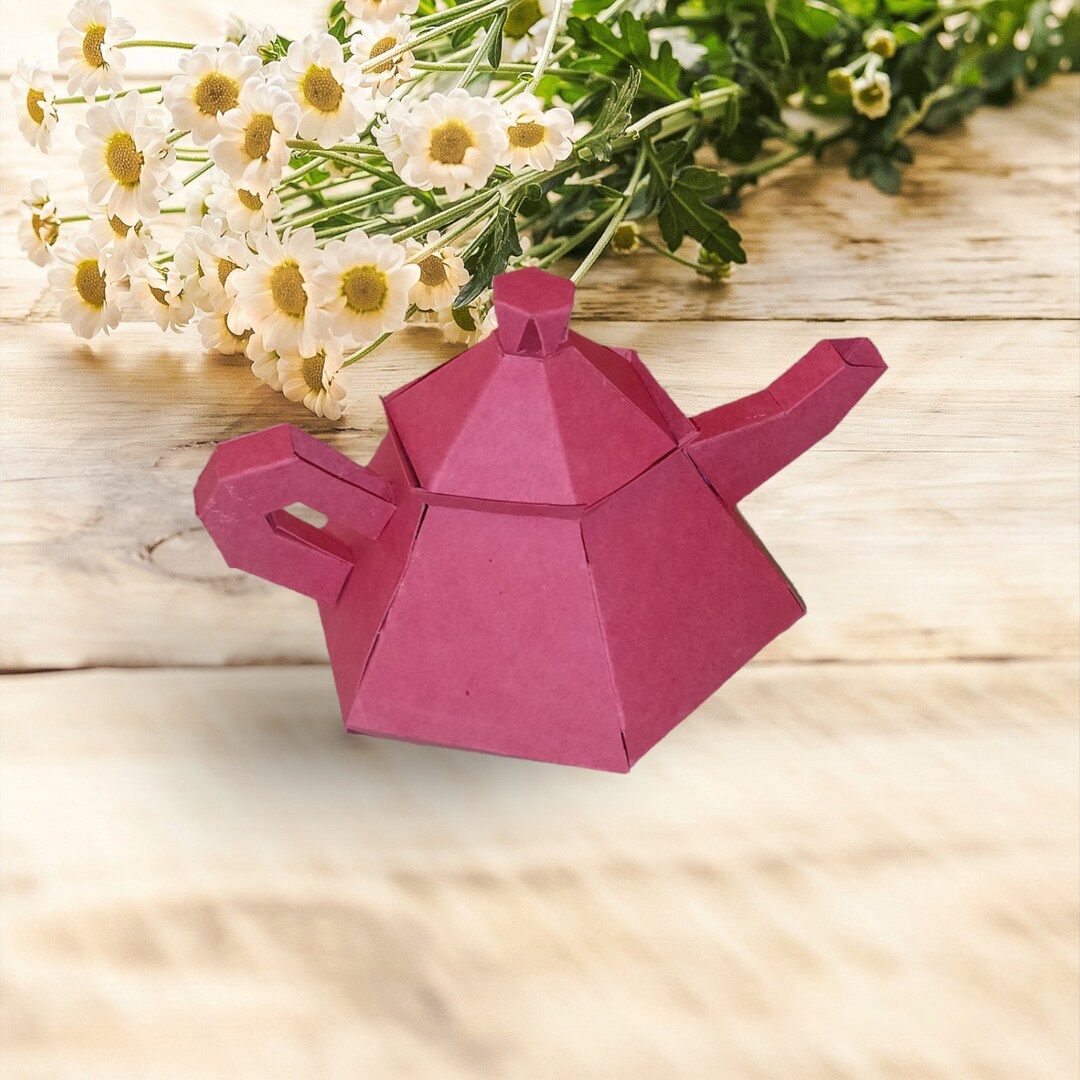 3D Craft Teapot PDF File 3D Paper Tea Pot PDF Cut File Tea - Etsy