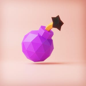 PDF Template of Bomb Papercraft, SVG Template for Cricut Machine DXF ...