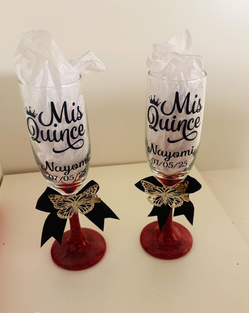 Personalized Mis Quince Champagne Toasting Flute(s) Copa(s) De Brindis ...