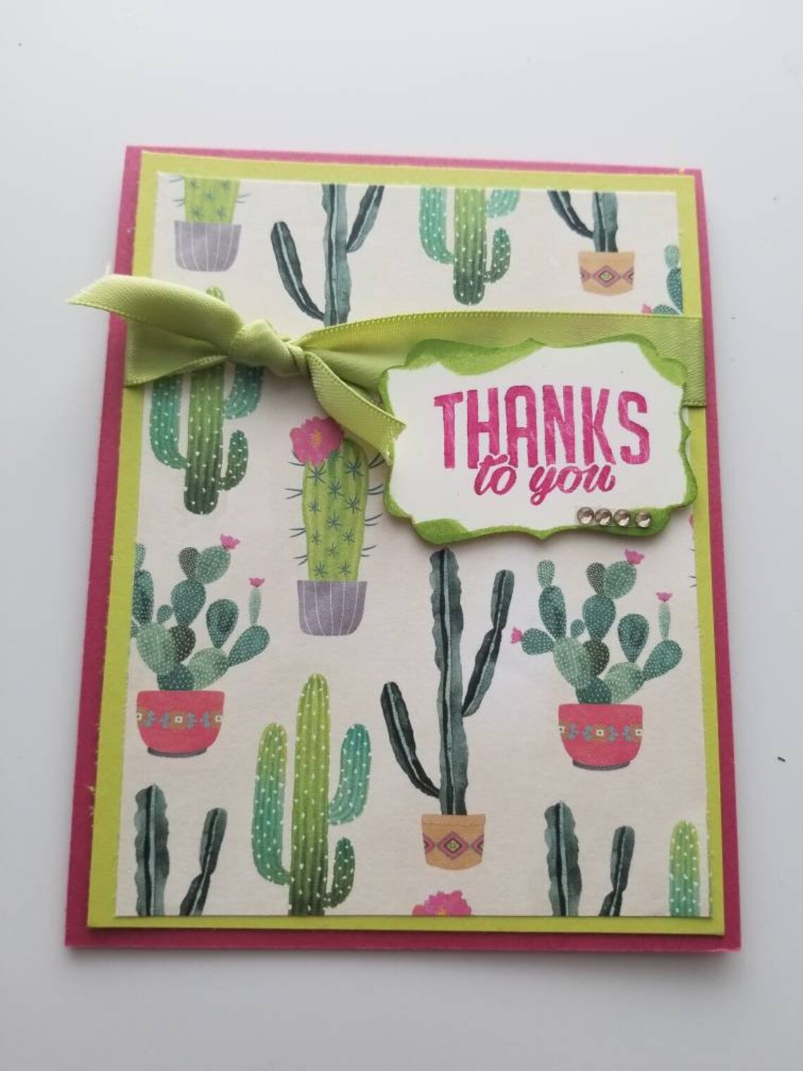 Thank You Card - Cactus - Etsy
