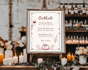 FALL COCKTAIL MENU Template | Autumn Drinks | Canva Template | Drink ...