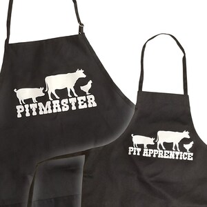 Matching Apron Set Fathers Day Grill Gift BBQ Grilling Pit Master ...