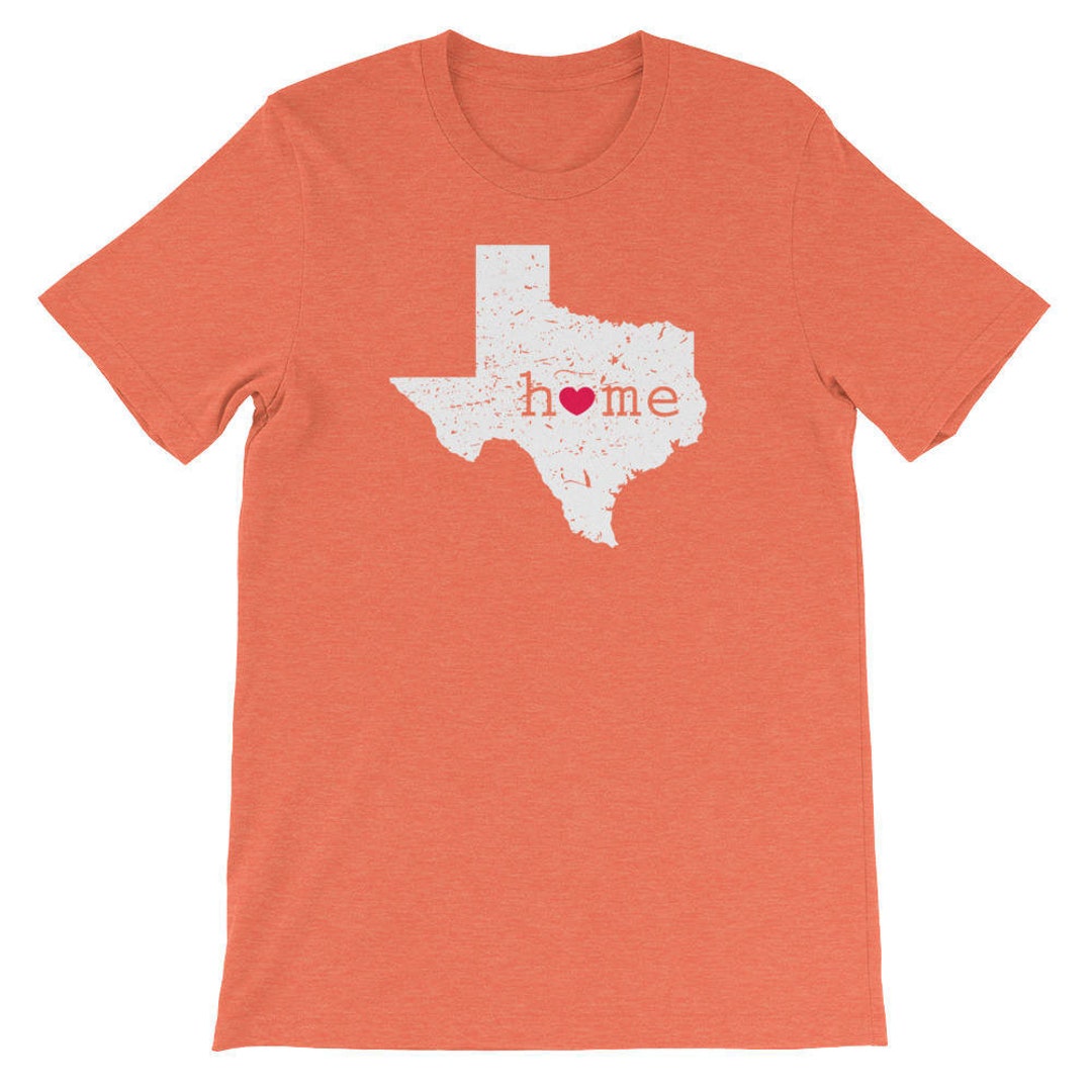 Cute Texas Home T-shirt Heart Distressed TX State Map | Texas Girl ...