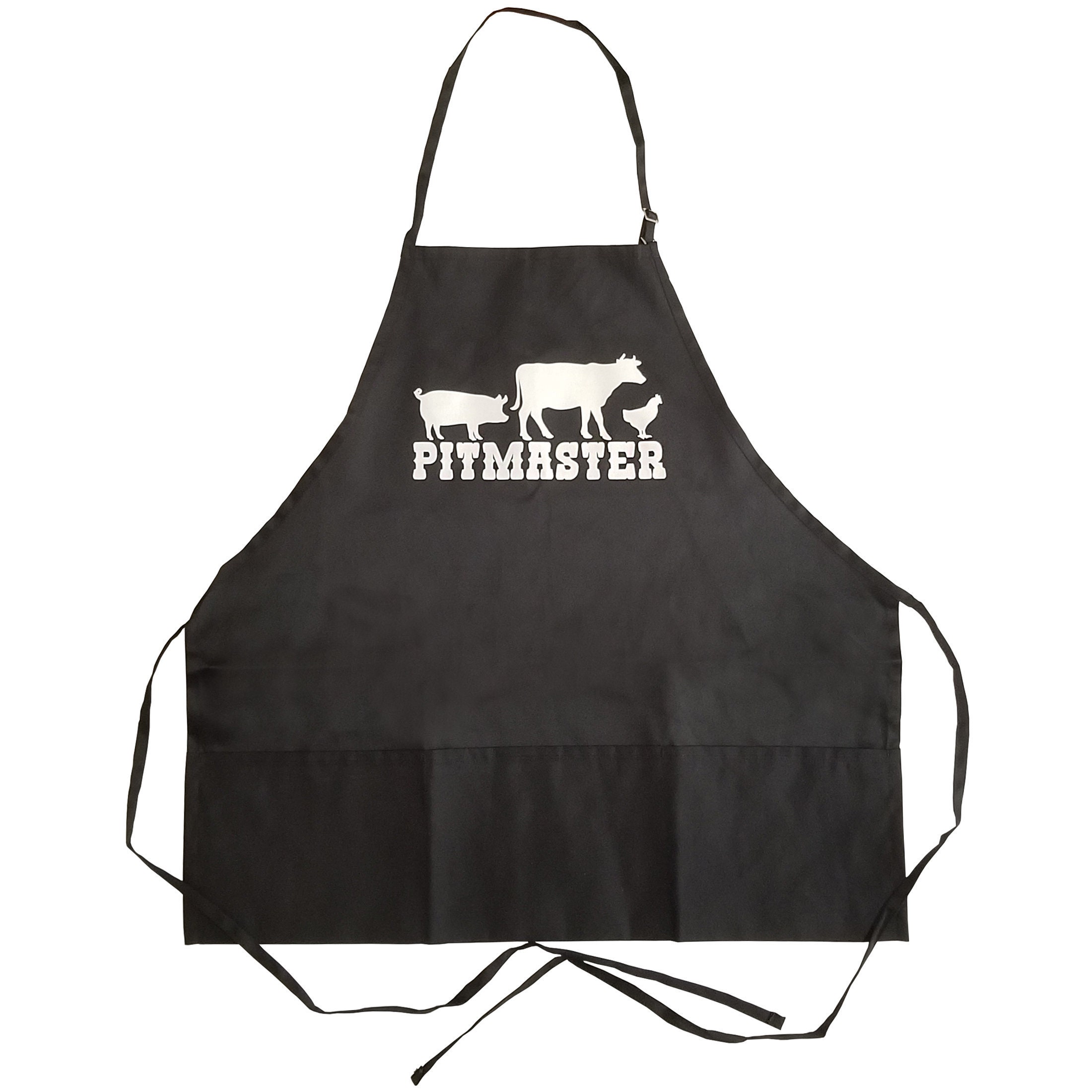 Buy Funny Pitmaster BBQ Apron for Men 3 Pockets Barbecue Grilling ...
