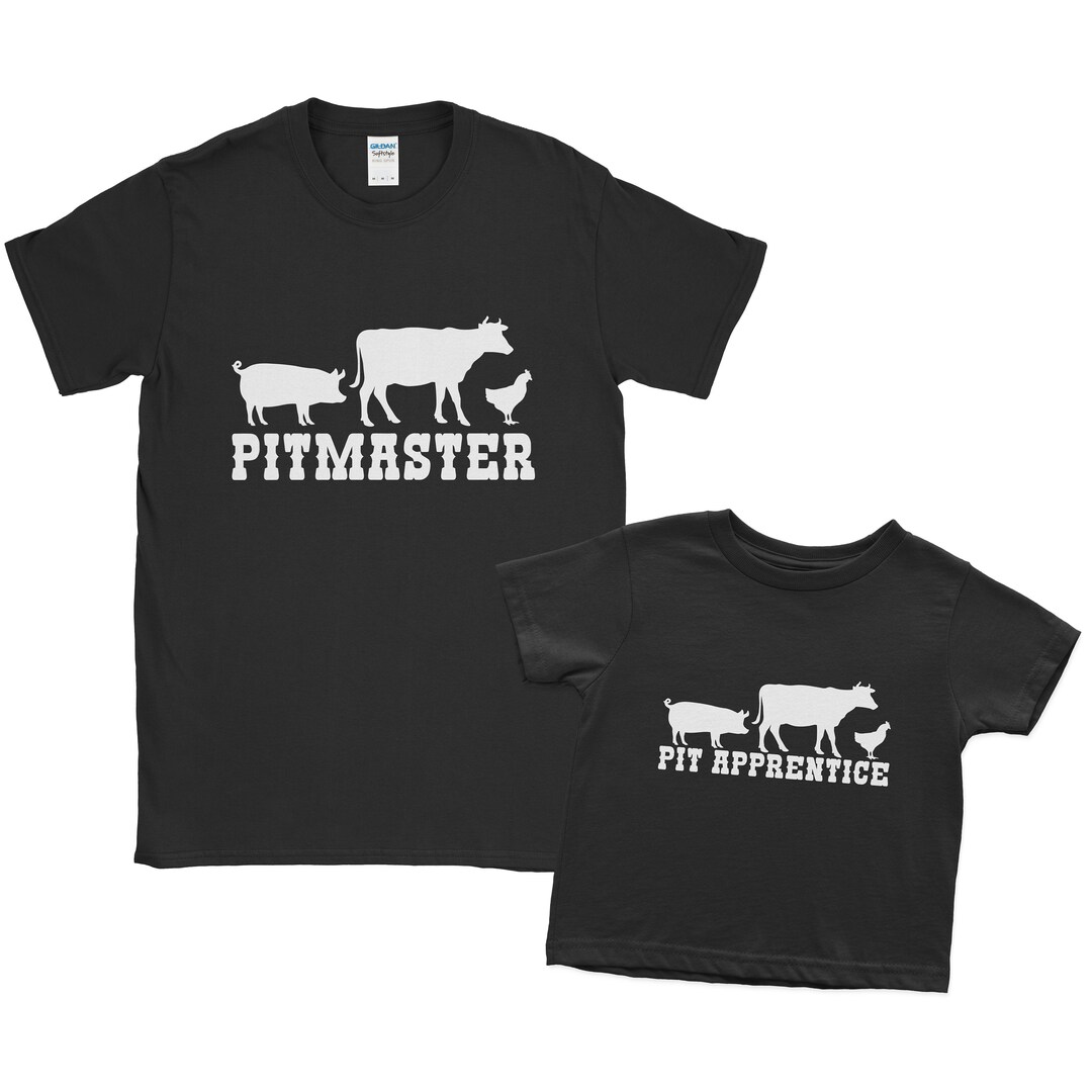 Pitmaster Pit Apprentice Matching T Shirt Set Fathers Day Grill Gift ...