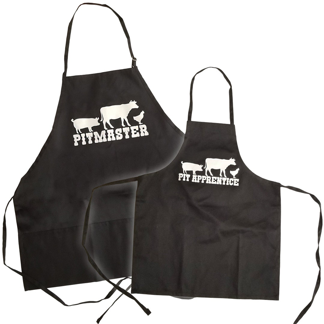 Matching Apron Set Fathers Day Grill Gift BBQ Grilling Pit Master ...