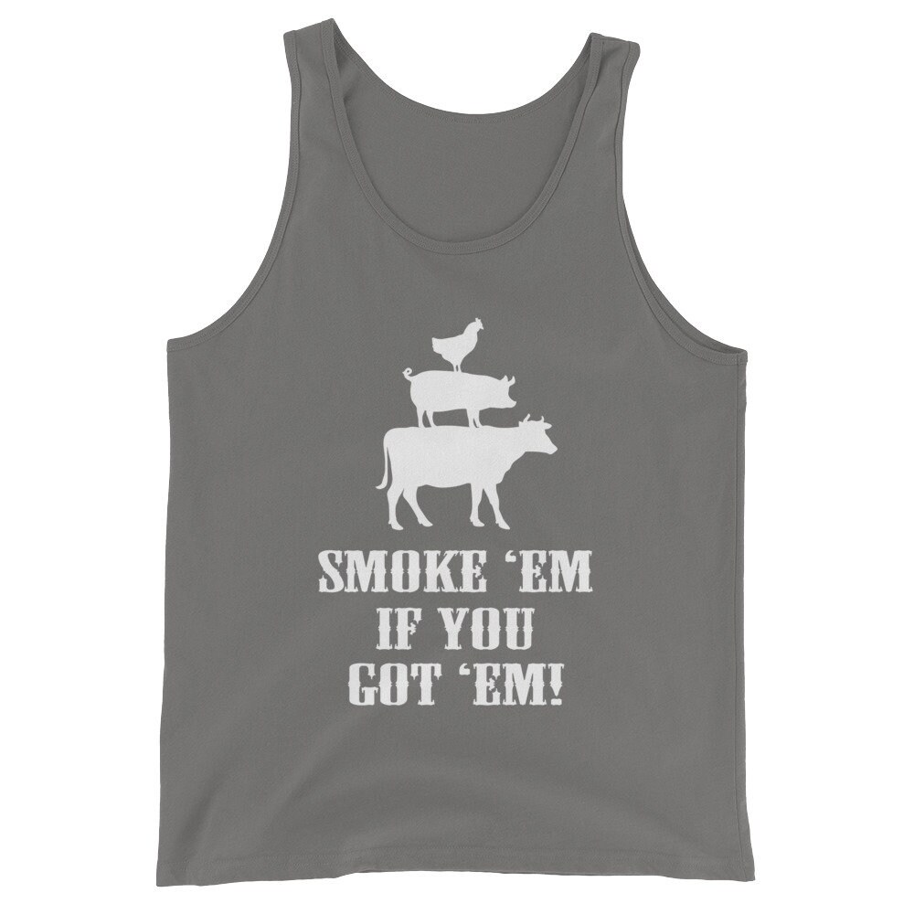 Funny BBQ Smoker Pitmaster Tank Top for Men Cow Pig Grill - Etsy