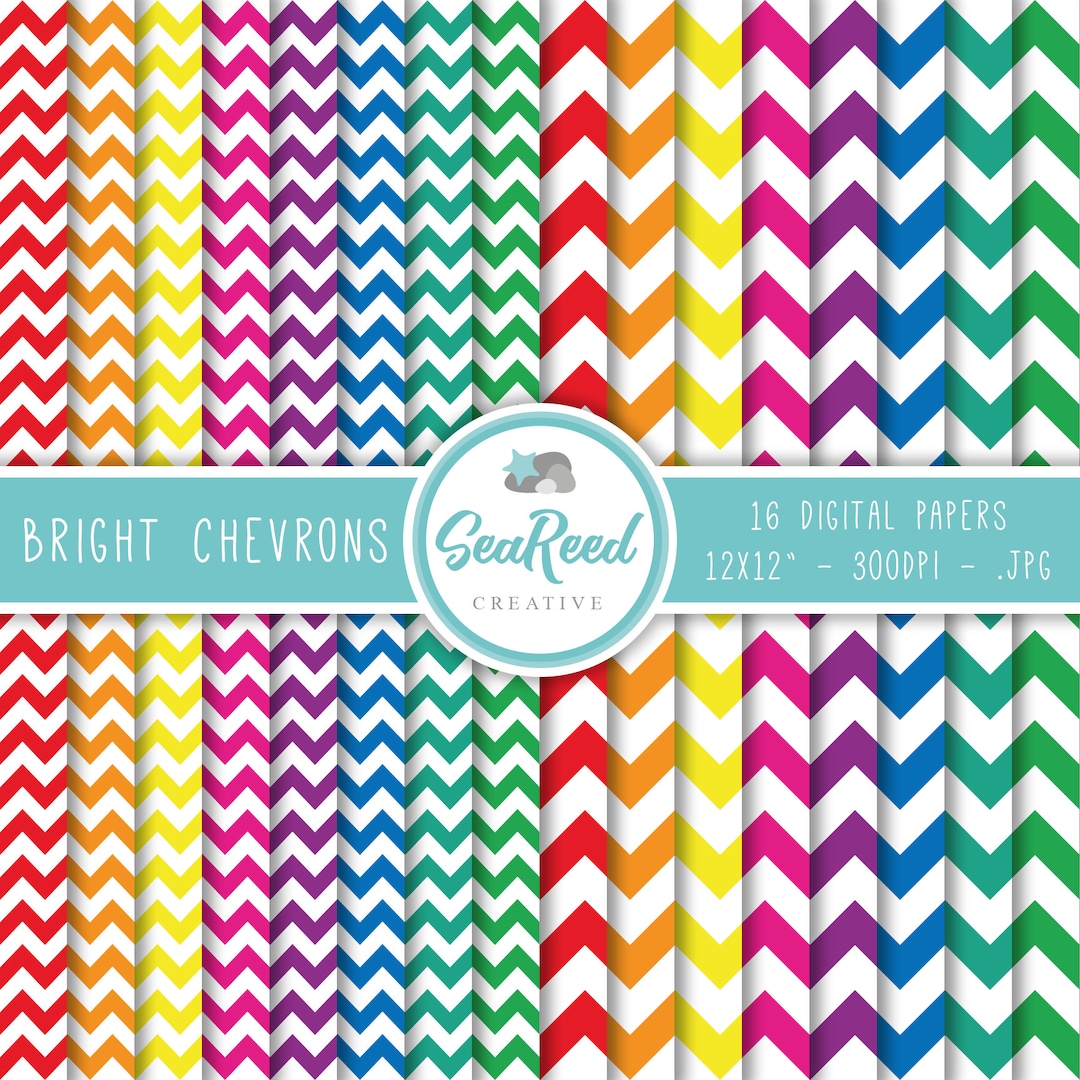 Chevron Digital Paper, Zig Zag Paper, Scrapbook Paper, Printable Paper ...