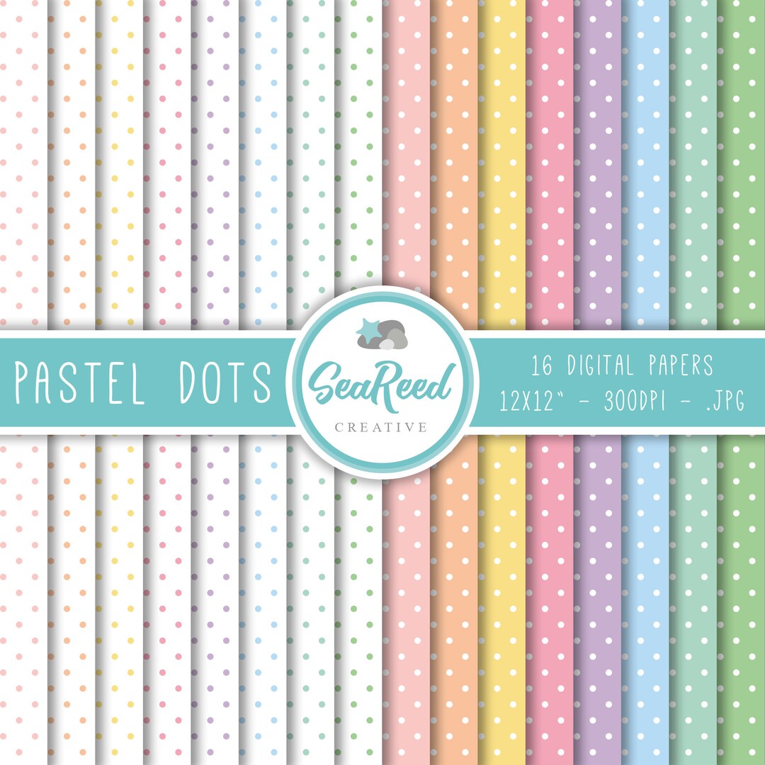 Tiny Pastel Polka Dot Digital Paper, Polka Dot Pattern, Pastel Polka ...