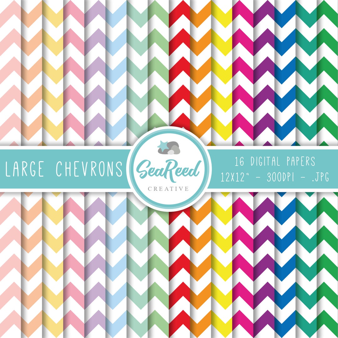 Chevron Digital Paper, Zig Zag Paper, Scrapbook Paper, Pastel Chevron ...