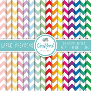 Chevron Digital Paper, Zig Zag Paper, Scrapbook Paper, Pastel Chevron ...