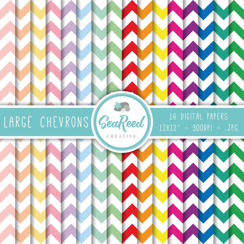Chevron Digital Paper, Zig Zag Paper, Scrapbook Paper, Pastel Chevron ...