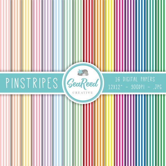 Candy Stripe Digital Paper Pinstripe Digital Paper - Etsy