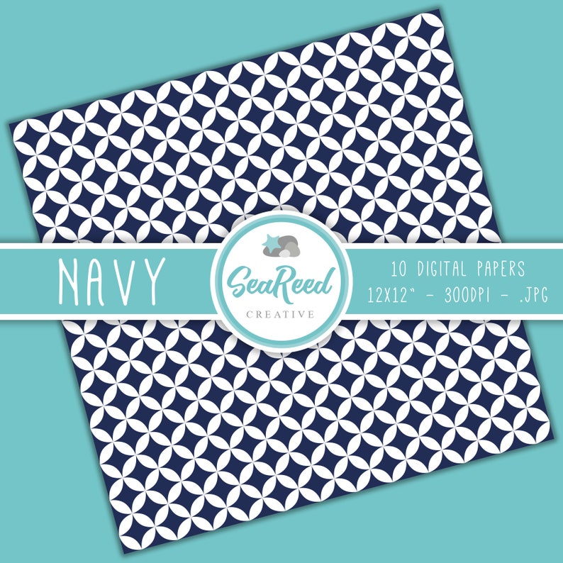 Navy Digital Paper Pack, Navy Blue Digital Scrapbook Paper, Navy ...