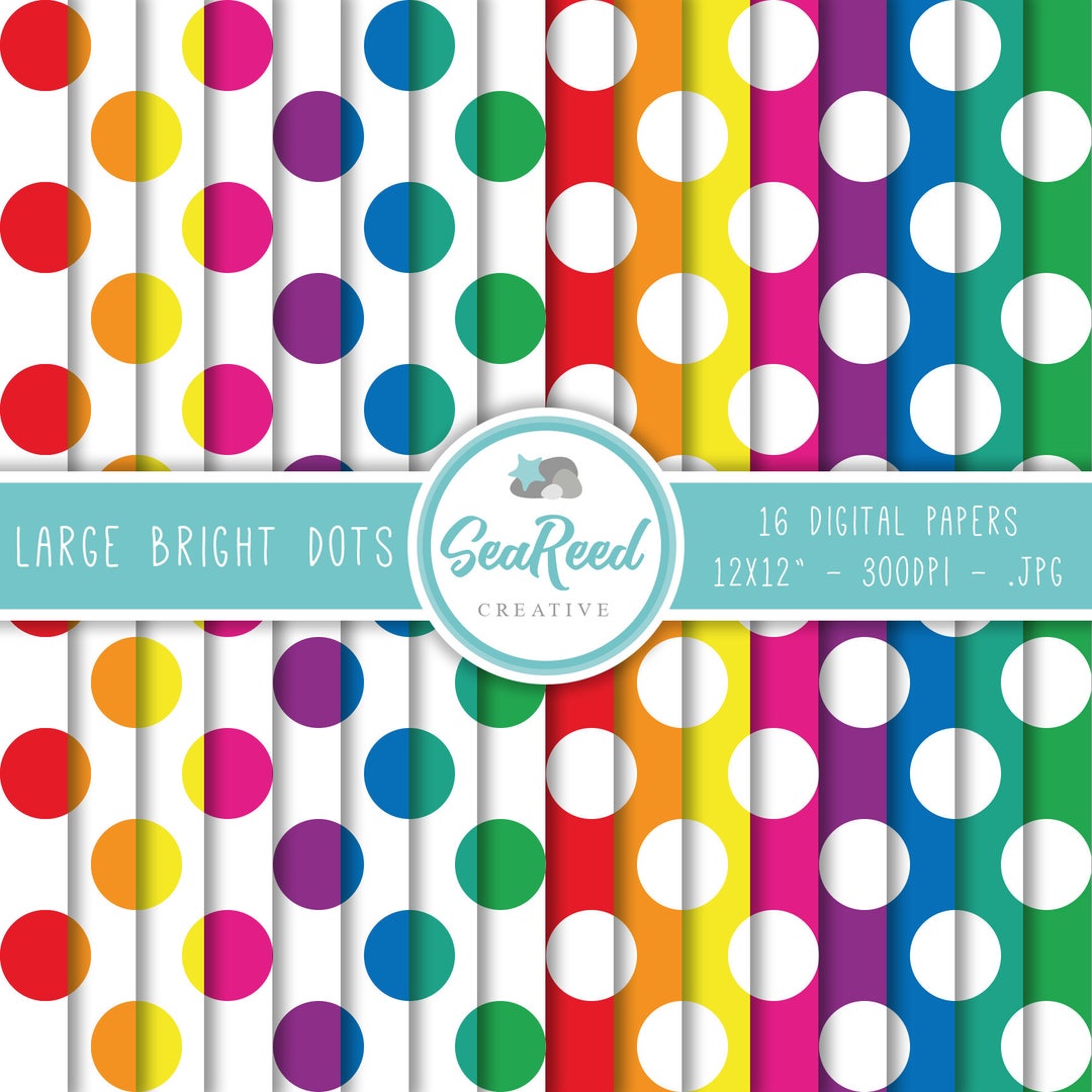 Large Polka Dot Digital Paper, Polka Dot Pattern, Digital Download ...