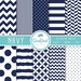 Navy Digital Paper Pack, Navy Blue Digital Scrapbook Paper, Navy ...
