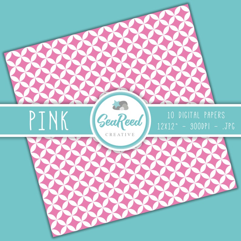 Pink Digital Paper, Printable Paper, Girly Digital Paper, Zig Zag Paper ...