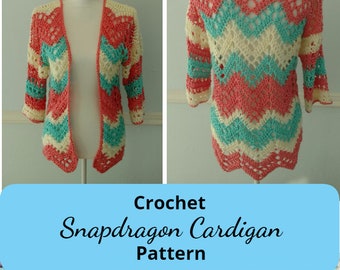 Crochet Chevron Cardigan Written Pattern PDF (eng) - Etsy