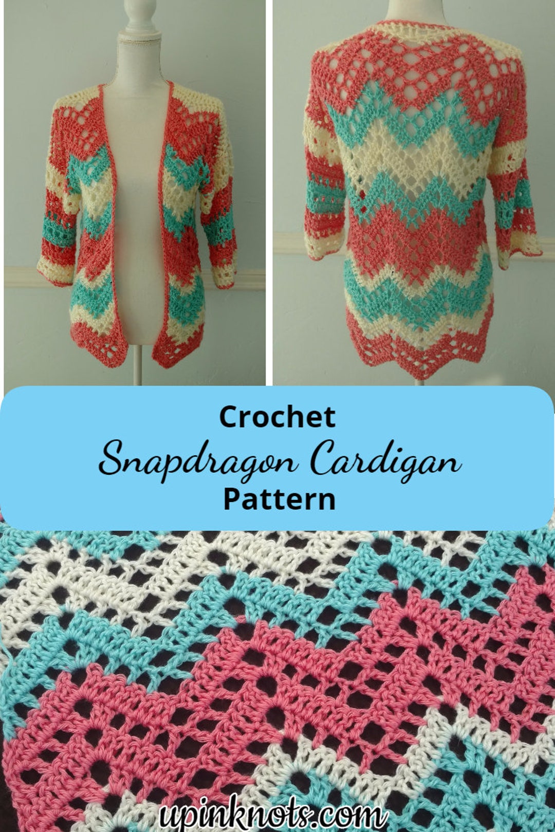 PATTERN Crochet Chevron Cardigan - Etsy