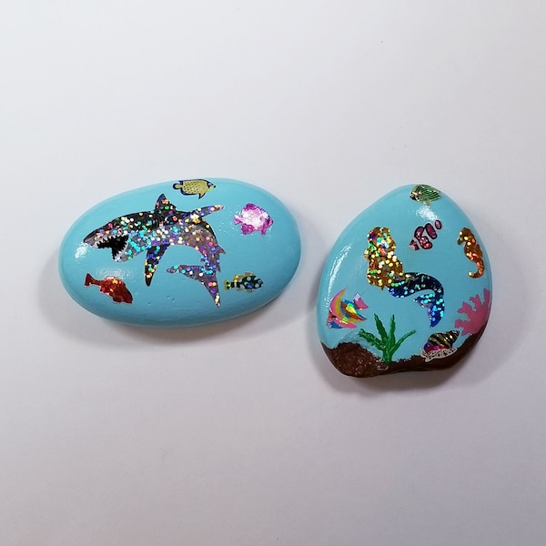 Mermaid Painted Rocks - Etsy