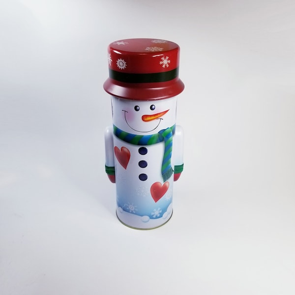 Snowman Vintage Tin - Etsy