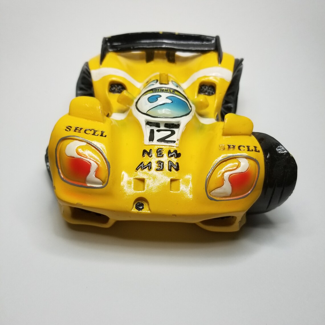 Vintage Yellow Racing Car Coin Bank-funny Racing Car Bank-kids - Etsy