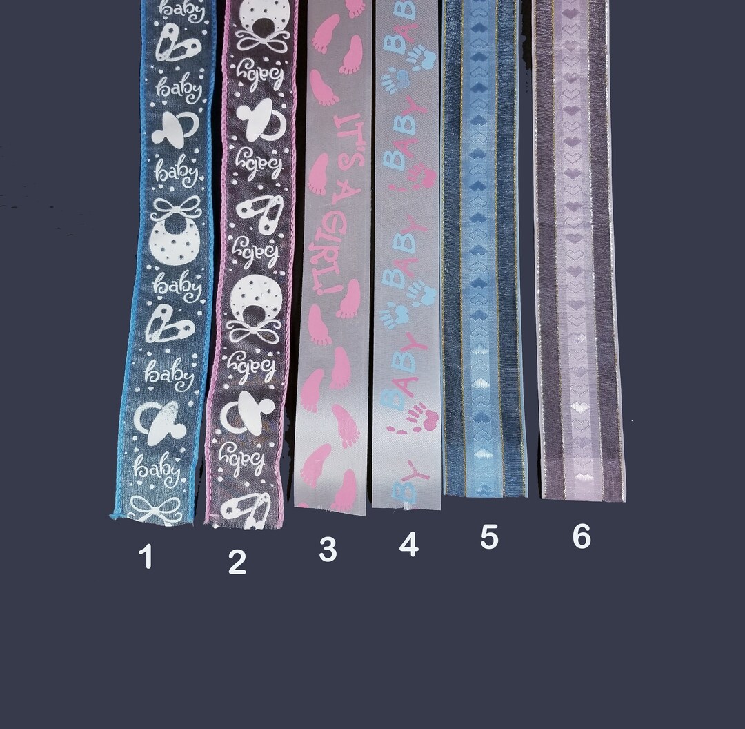 Vintage Baby Ribbon, Satin Ribbon, Sheer Ribbon, Bib, Heart, Footprint ...