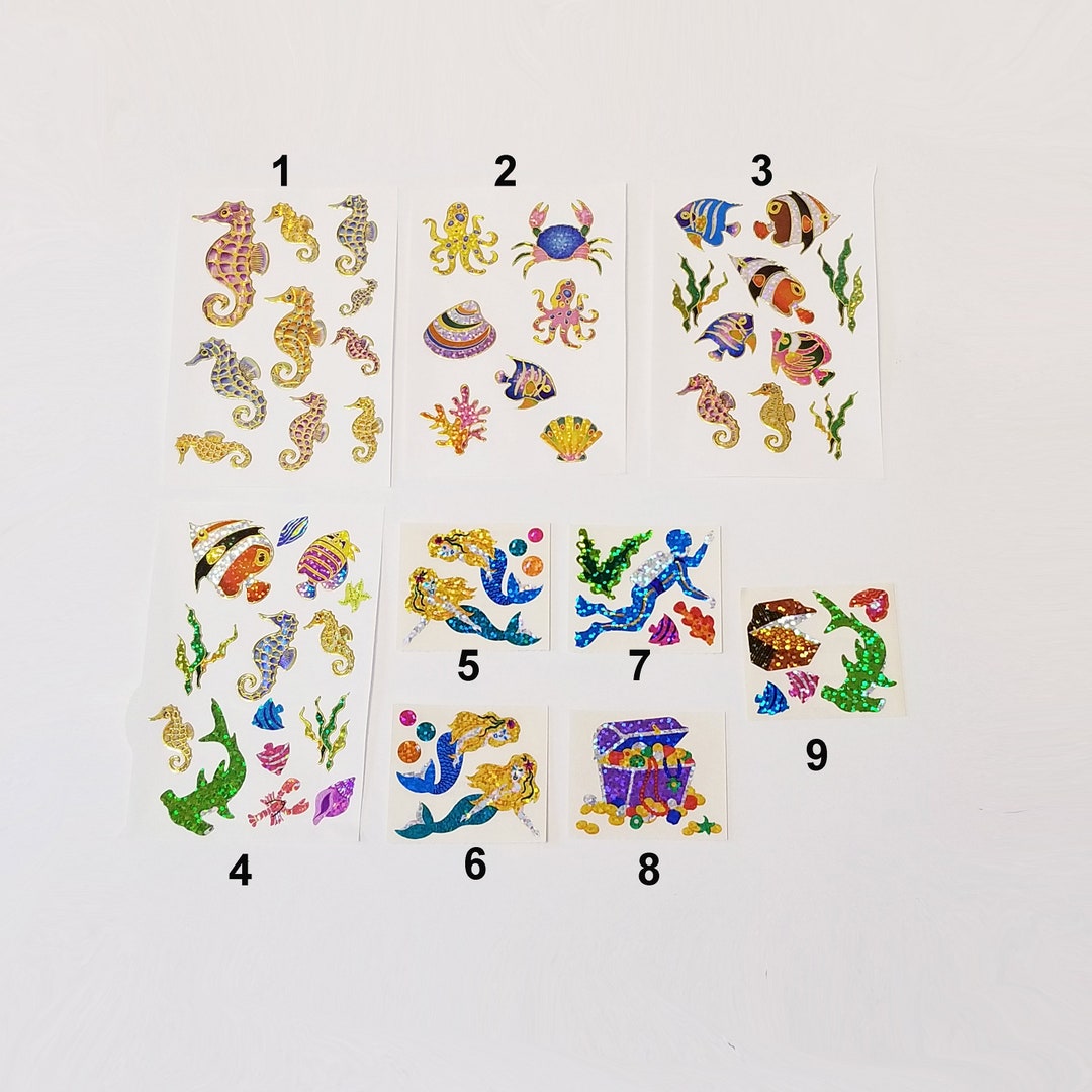 Vintage Treasure Hunt Stickers-mermaid-scuba Diver-treasure Chest ...