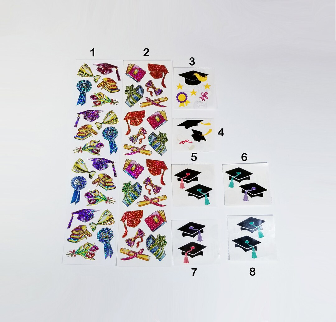 Vintage Graduation Stickers-graduate Cap, Graduate Hat, Academic Cap ...