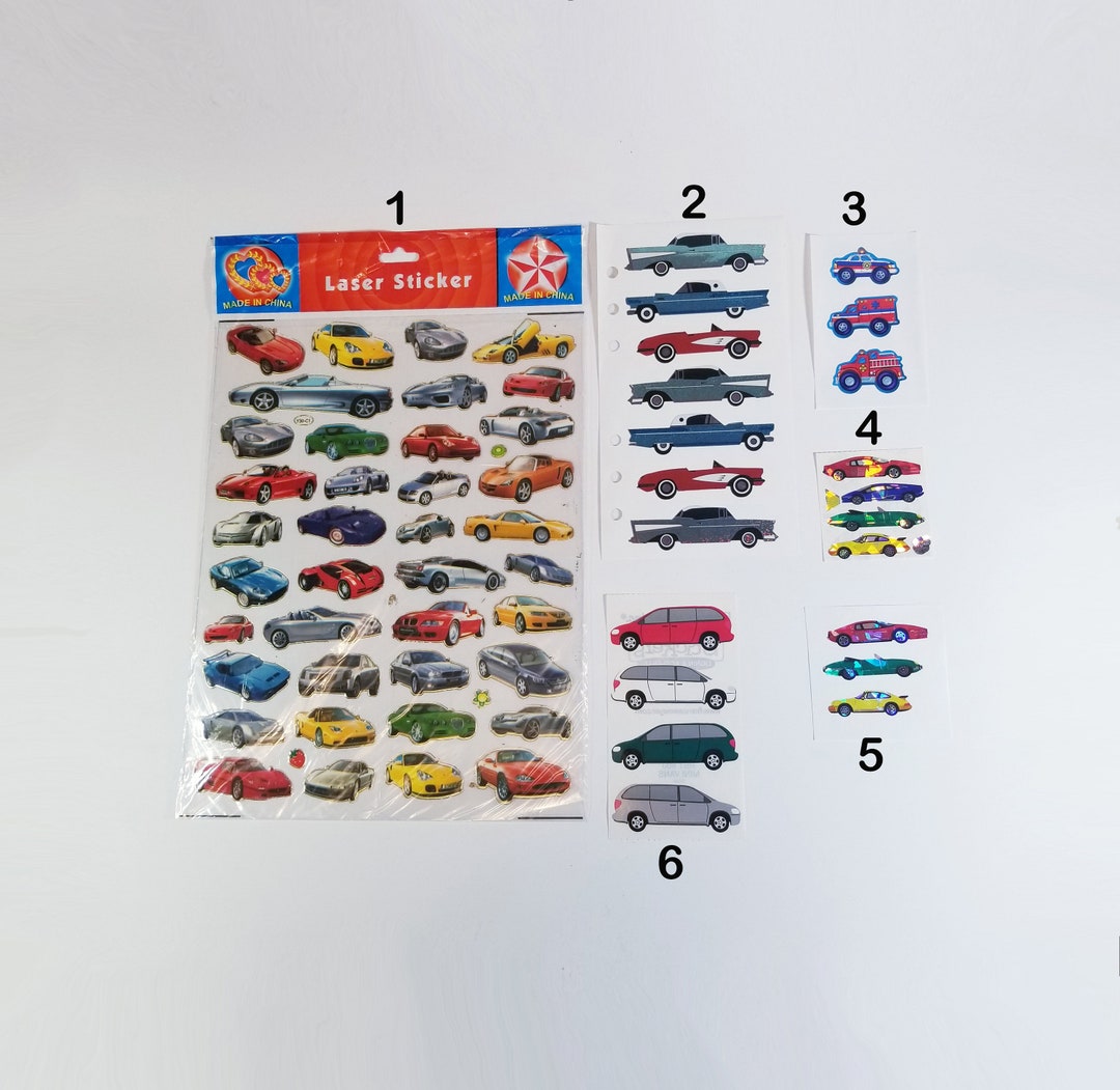 Vintage Cars Stickers-classic Car, Mini Vans, Sports Cars, Police Car ...