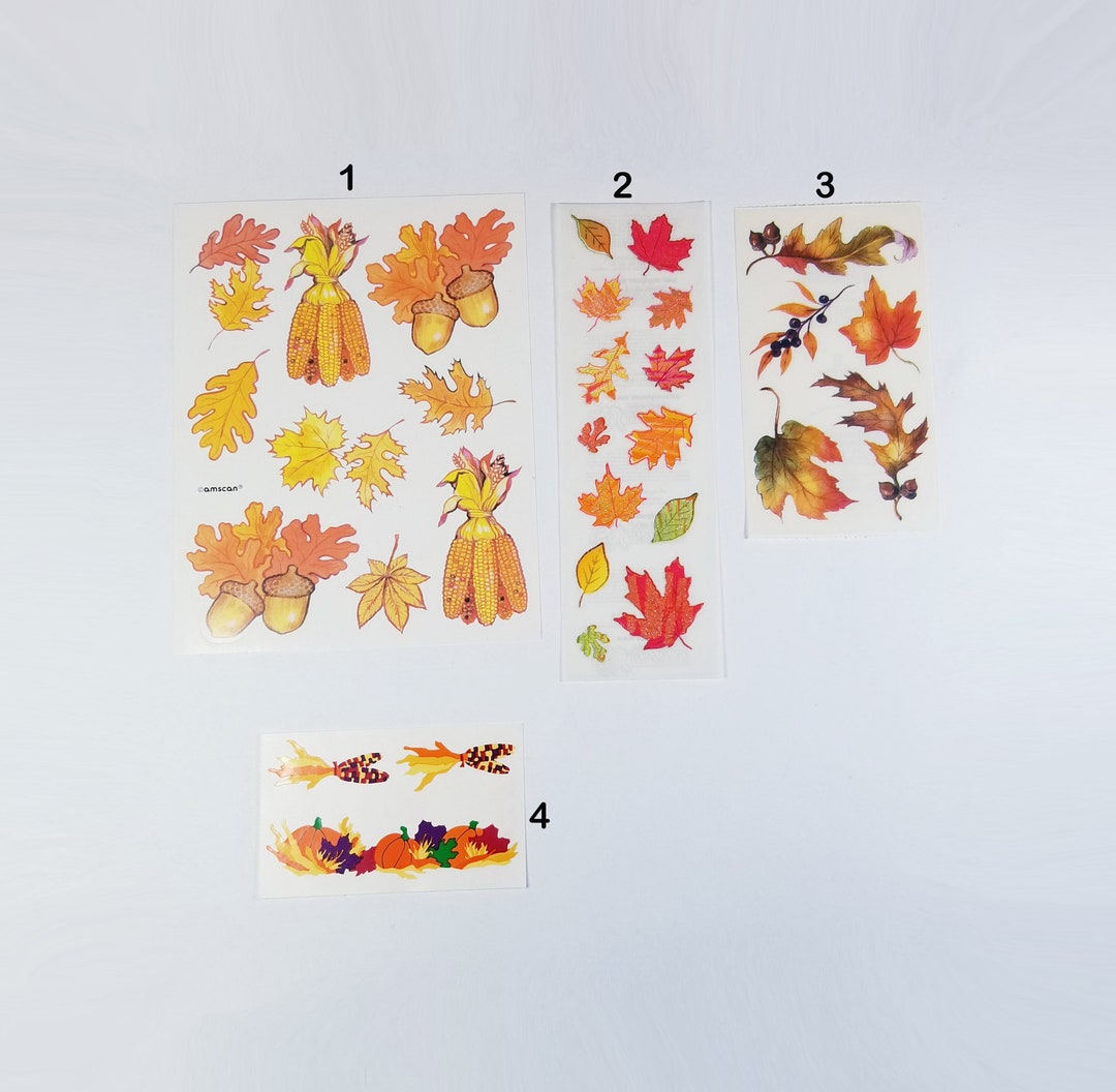 Vintage Fall Leaves Stickers-leaves Stickers-acorn Stickers-corn ...