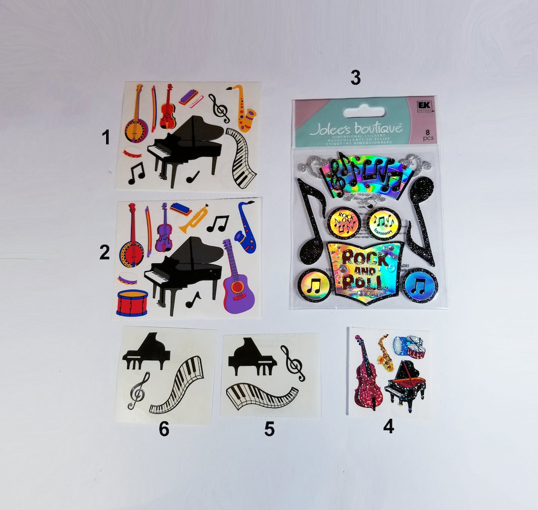 Vintage Musical Instruments Scrapbooking Stickers-scrapbook Stickers ...