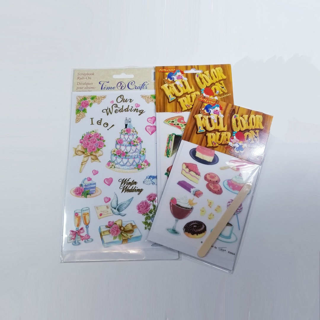 Vintage Rub-on Food Transfers, Rub-on Wedding, Rub-on Deserts, Rub-on ...