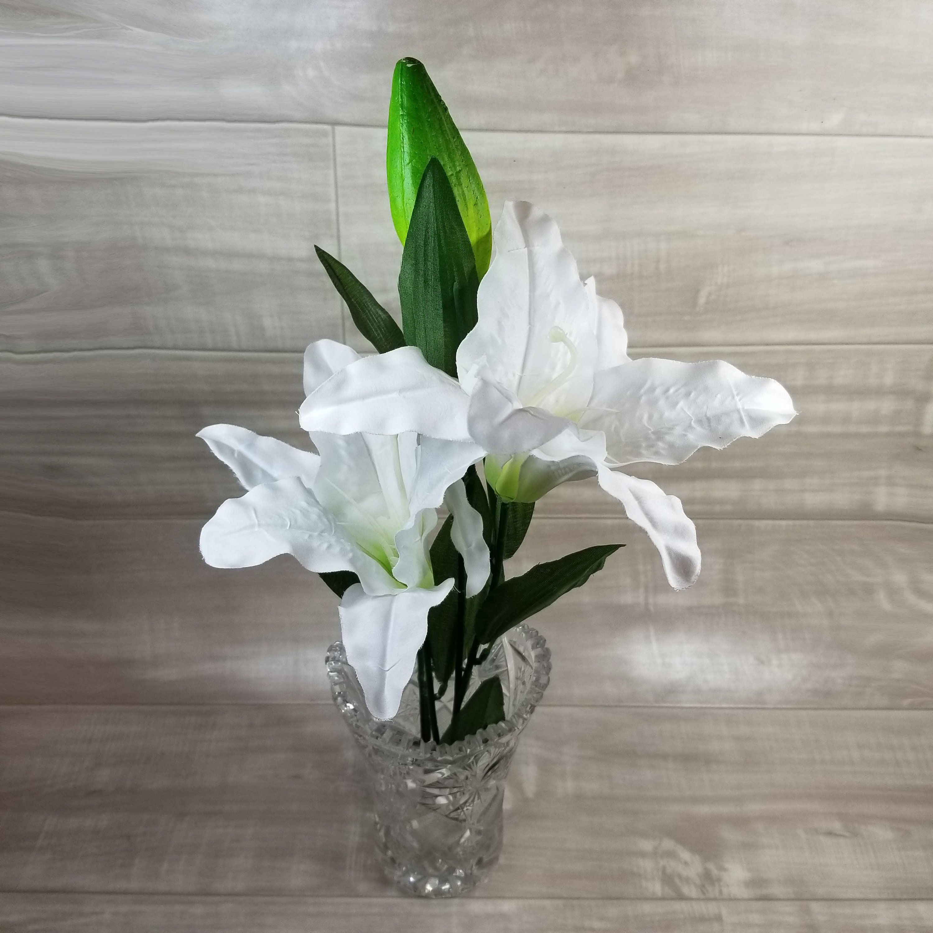 Artificial Silk White Lily-artificial White Lily Stem-faux White Lily ...