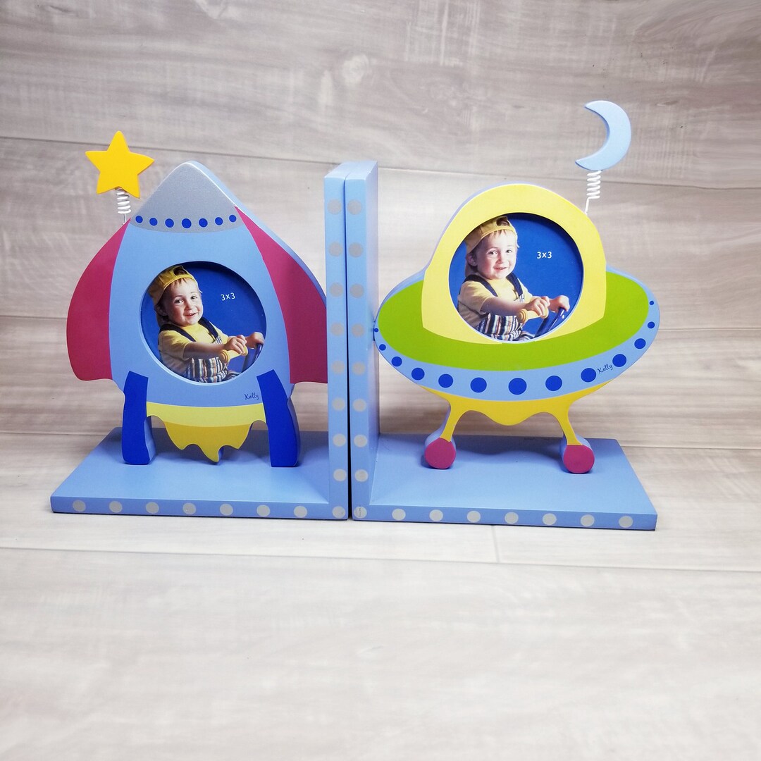Vintage 3D Rockets Photo Frames-rockets Wooden Photo Bookends-space ...