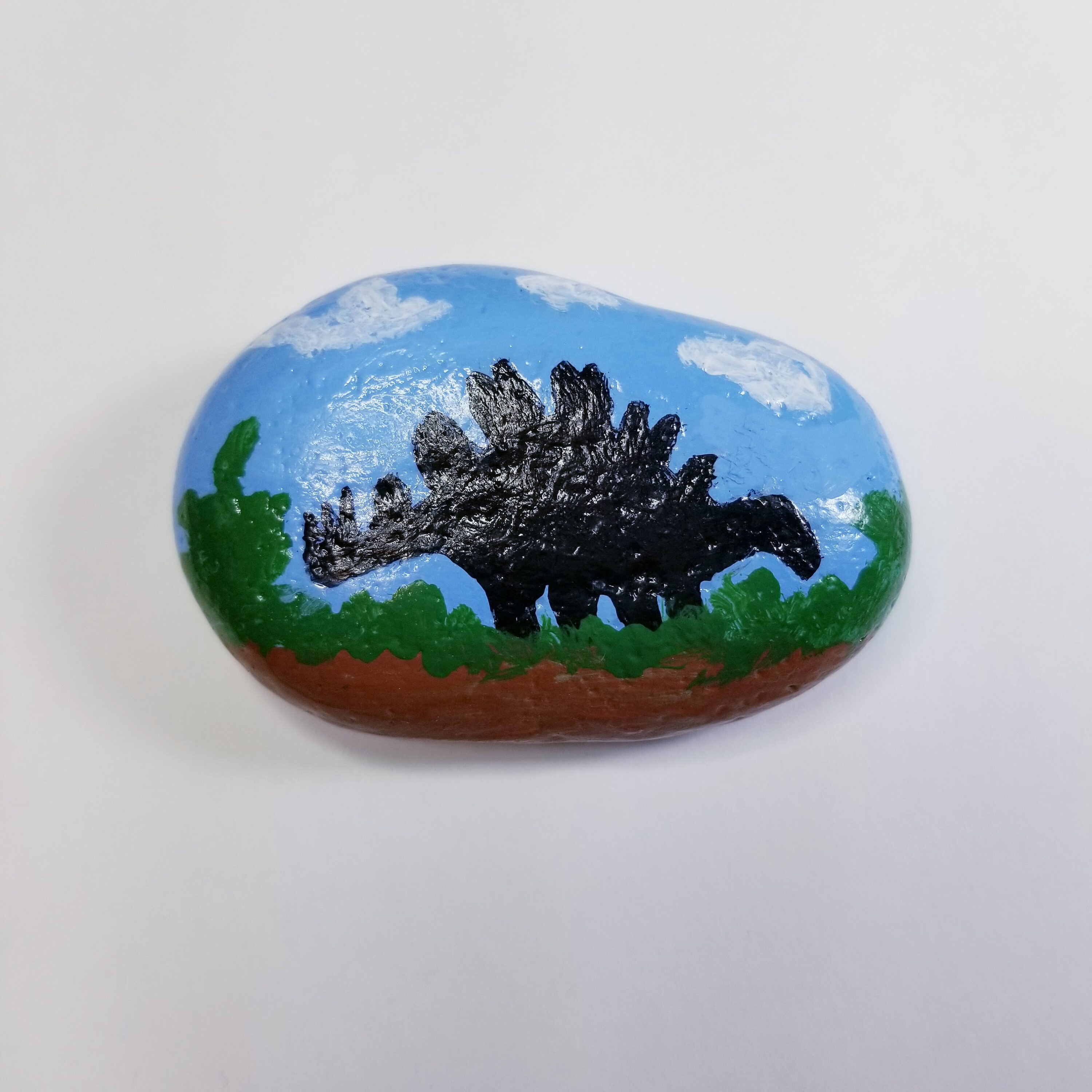Hand Painted Dinosaur Stone-dinosaur Rock-pocket Rock-comfort Stone-kid ...
